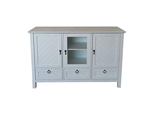 Kings Brand Furniture Evans Sideboard Buffet Console Table Storage Cabinets, White