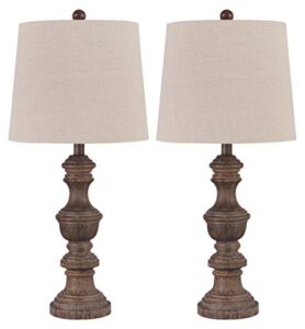 signature design by ashley magaly cottage 27.65" table lamp, 2 count lamps, brown