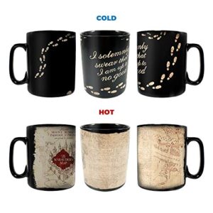 Morphing Mugs Harry Potter - Marauders Map - I Solemnly Swear – 16 oz Large Ceramic Heat Sensitive Clue Mug – Full image revealed when HOT liquid is added