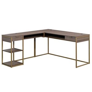 sauder international lux l-shaped desk, l: 65.98" x w: 60.0" x h: 29.72", diamond ash finish