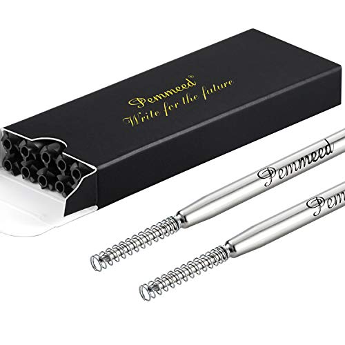 Ballpoint Pen Refills with Spring for Penneed B5/B6/B8 Pen, Parker Waterman Compatible Ballpoint Pen Refills Twist Action Medium Point 1.0mm Pack of 10(Black Ink)