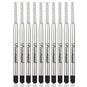 ballpoint pen refills with spring for penneed b5/b6/b8 pen, parker waterman compatible ballpoint pen refills twist action medium point 1.0mm pack of 10(black ink)