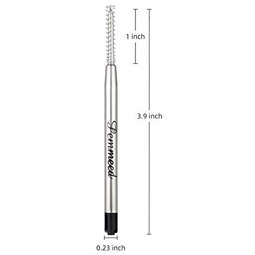 Ballpoint Pen Refills with Spring for Penneed B5/B6/B8 Pen, Parker Waterman Compatible Ballpoint Pen Refills Twist Action Medium Point 1.0mm Pack of 10(Black Ink)