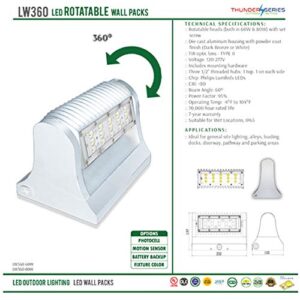 Westgate Rotatable LED Wall Packs 360 Degrees- White Finish - Outdoor Lights Parking Overhead Entrance Yard - Waterproof IP65 - UL Listed - High Lumen 120-277V (40W 3000K Warm White)