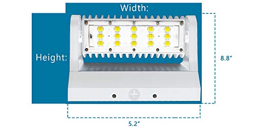 Westgate Rotatable LED Wall Packs 360 Degrees- White Finish - Outdoor Lights Parking Overhead Entrance Yard - Waterproof IP65 - UL Listed - High Lumen 120-277V (40W 3000K Warm White)