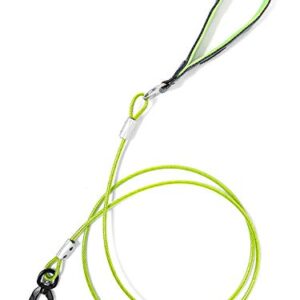 Mighty Paw Chew Proof Dog Leash - Six Foot Metal Cable Lead, Non Chewable Braided Cord with Padded Handle. Chew Resistant, Great for Large Dogs and Teething Puppies (Green)