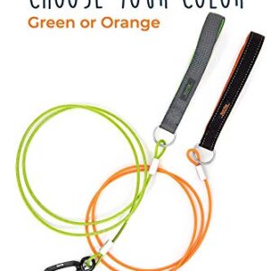 Mighty Paw Chew Proof Dog Leash - Six Foot Metal Cable Lead, Non Chewable Braided Cord with Padded Handle. Chew Resistant, Great for Large Dogs and Teething Puppies (Green)