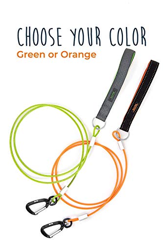 Mighty Paw Chew Proof Dog Leash - Six Foot Metal Cable Lead, Non Chewable Braided Cord with Padded Handle. Chew Resistant, Great for Large Dogs and Teething Puppies (Green)