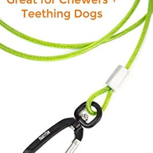 Mighty Paw Chew Proof Dog Leash - Six Foot Metal Cable Lead, Non Chewable Braided Cord with Padded Handle. Chew Resistant, Great for Large Dogs and Teething Puppies (Green)