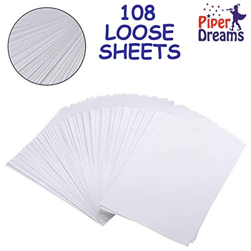 3 Pack - Total of 108 Sheets of Watercolor Paper (11.7" x 8.3") - Heavy Stock (98lb), Loose White Sheets. Perfect for Kids, Students & Adults