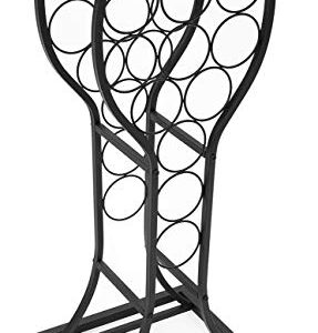 Sorbus Wine Rack Console for Home Bar - Mini Wine Stand with Faux Black Marble Table Top - Durable Metal Freestanding Wine Storage Cabinet Shelf - Wine Racks Free Standing Floor Holds 11 Wine Bottles