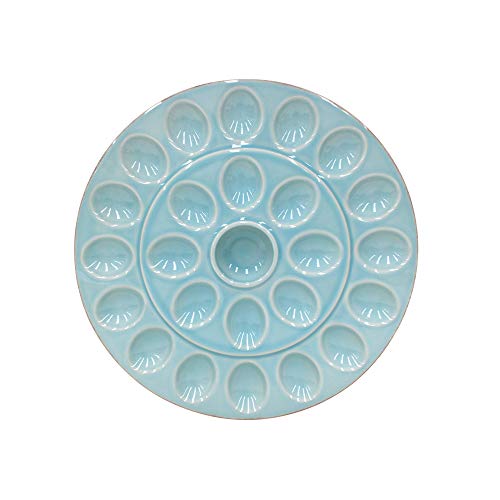 Casafina Ceramic Stoneware 13'' Egg Platter - Cook & Host Collection, Robin's Egg Blue | Microwave, Dishwasher, Oven & Freezer Safe Dinnerware | Food Safe Glazing | Restaurant Quality Serveware