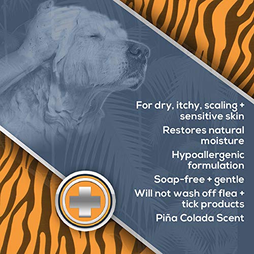 Jungle Pet Aloe Oatmeal Shampoo for Dogs - Sensitive Skin Dog Shampoo Oatmeal - Natural Dog Shampoo Sensitive Skin - Hypoallergenic Pina Colada Dog Oatmeal Shampoo - 12 oz