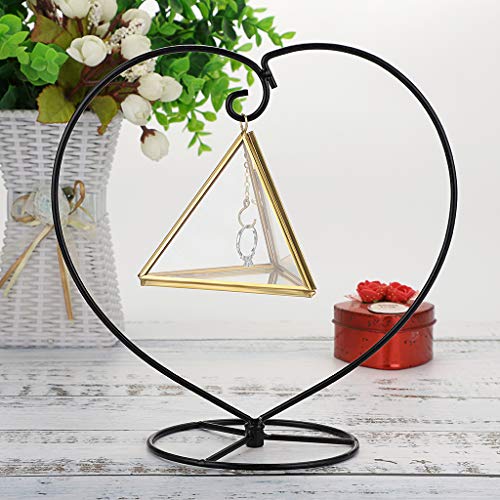 Hipiwe Jewelry Ring Display Holder - Glass Ring Holder Geometric Glass Ring Jewelry Box Wedding Ring Bearer Gift Box Hanging Prism Ring Stand Proposal Ring Display Case (Triangular pyramid)