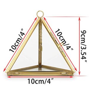 Hipiwe Jewelry Ring Display Holder - Glass Ring Holder Geometric Glass Ring Jewelry Box Wedding Ring Bearer Gift Box Hanging Prism Ring Stand Proposal Ring Display Case (Triangular pyramid)