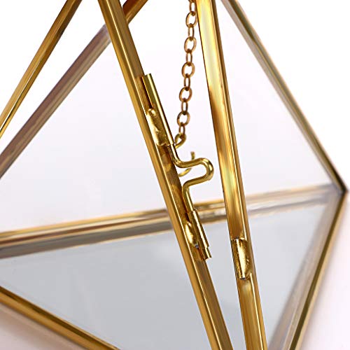 Hipiwe Jewelry Ring Display Holder - Glass Ring Holder Geometric Glass Ring Jewelry Box Wedding Ring Bearer Gift Box Hanging Prism Ring Stand Proposal Ring Display Case (Triangular pyramid)