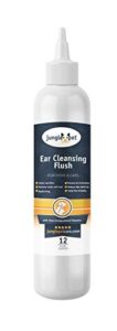 jungle pet dog ear cleaner dog ear wash for dogs and cats - deodorizing dog ear cleaner solution for dirt, wax and odor - sweet pea vanilla dog and cat ear cleaner for dogs - 12 oz