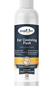 Jungle Pet Dog Ear Cleaner Dog Ear Wash for Dogs and Cats - Deodorizing Dog Ear Cleaner Solution for Dirt, Wax and Odor - Sweet Pea Vanilla Dog and Cat Ear Cleaner for Dogs - 12 oz