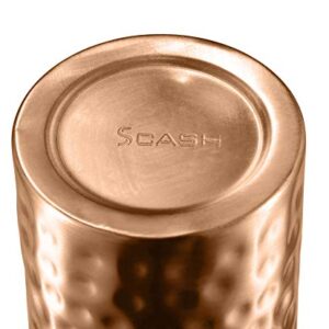 Scash Made in India 30 Oz. Handmade Handcrafted 100% Pure Copper Water Bottle Vessel Hammered Finish Leak Proof Gift Set Box Ayurveda Health Benefits