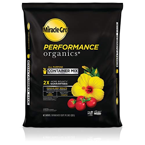 Miracle-Gro Performance Organics All Purpose Container Mix - Organic and Natural Plant Soil, Feed for Up to 3 Months, For Vegetables, Flowers, and Herbs, Use in Indoor and Outdoor Containers, 1 cu. Ft