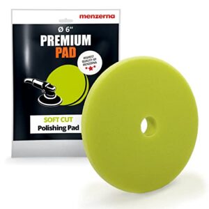 menzerna 6 inch polishing pad finish i high shine finishing buffer pad i body repair buffing & polishing i with safety edge, velcro attachment & hole for anti heat build-up i washable & long lasting