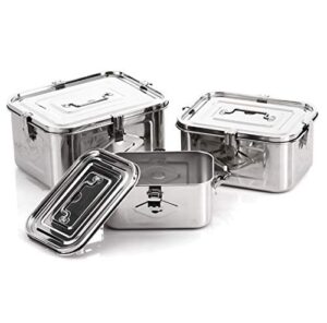 stainless steel rectangular food storage kimchi container (3set)