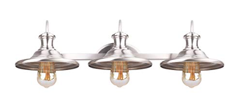 LIT-PaTH 3 Light Bathroom Vanity Light Fixture, Wall Sconce, E26 Base 60W Max for Each, Plating Nickel Finish, Bulbs not Included