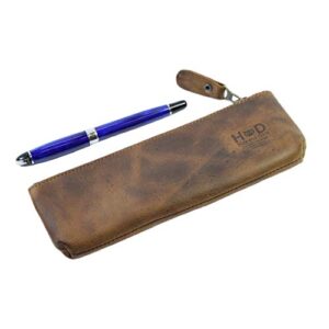 Hide & Drink, Pencil Pouch Handmade from Full Grain Leather - Bourbon Brown