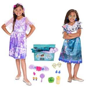 disney encanto madrigal sisters dress up trunk, mirabel & isabela fashion dresses fit sizes 4-6x [amazon exclusive]