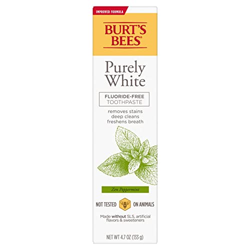 Burt's Bees, Toothpaste Fluoride Free Purely White Zen oz, Peppermint, 4.7 Ounce