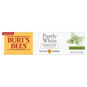 Burt's Bees, Toothpaste Fluoride Free Purely White Zen oz, Peppermint, 4.7 Ounce