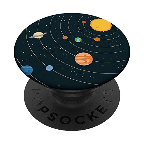 Vintage Solar System Sun Planets Space Lover Gift PopSockets PopGrip: Swappable Grip for Phones & Tablets