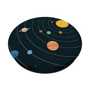 Vintage Solar System Sun Planets Space Lover Gift PopSockets PopGrip: Swappable Grip for Phones & Tablets