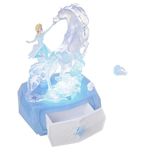 Frozen 2 Elsa & Nok Spirit Animal Horse Jewelry Box with Lights & Sounds! Accessory Ring Included - Perfect for Any Elsa Fan! for Girls Ages 3+