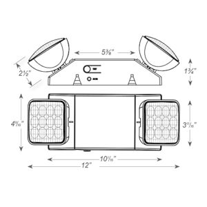 All-Pro AP2SQLED White Square Head, 1.8 Watts, 120/277 VAC LED Emergency Light