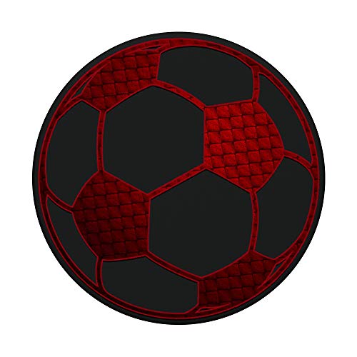 Red Soccer Ball On Black PopSockets Swappable PopGrip