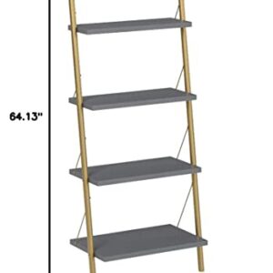 Nova 4 Shelf Ladder Bookcase, Graphite Gray