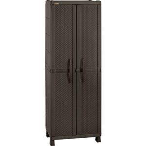 rimax resin wicker storage cabinet, large, brown