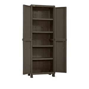 Rimax Resin Wicker Storage Cabinet, Large, Brown