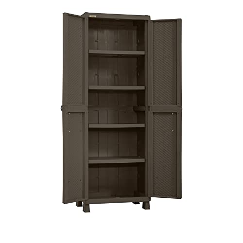 Rimax Resin Wicker Storage Cabinet, Large, Brown