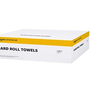 AmazonCommercial 1-Ply White Hardwound Paper Towels|Bulk for Business|High Capacity Roll|Compatible with Universal Dispensers|FSC Certified|800 Feet per Roll, Pack of 6