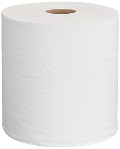 AmazonCommercial 1-Ply White Hardwound Paper Towels|Bulk for Business|High Capacity Roll|Compatible with Universal Dispensers|FSC Certified|800 Feet per Roll, Pack of 6