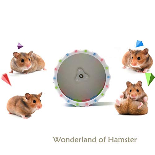 Oncpcare Hamster Exercise Toys Hamster Running Exercise Wheel Hamster Silent Spinner Accessories Adorable Hamster Cage Attachment Options Suits Little Gerbil, Chinchilla