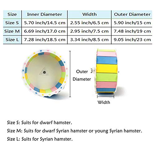 Oncpcare Hamster Exercise Toys Hamster Running Exercise Wheel Hamster Silent Spinner Accessories Adorable Hamster Cage Attachment Options Suits Little Gerbil, Chinchilla