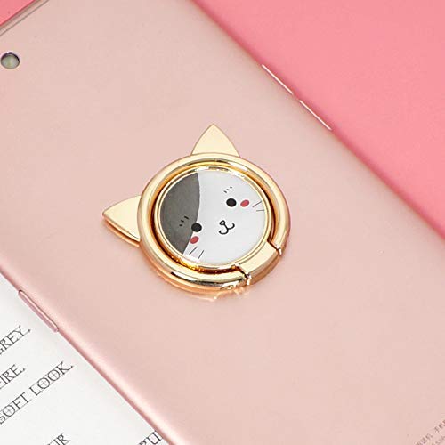 Alzcatek Finger Ring Stand 360 Degree Rotation, Thin Universal Phone Cute Cat Ring Holder Compatible with iPhone Xs, iPhone 78/78 Plus, Samsung, LG and Other Smartphones (Cat 1)