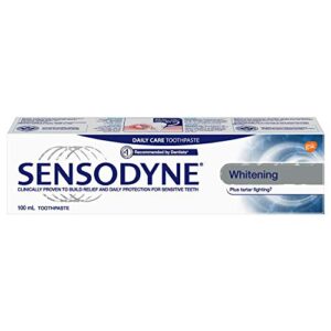 Sensodyne Sensitivity Toothpaste for Sensitive Teeth, Whitening Plus Tartar Control, 100ml (Pack of 3)