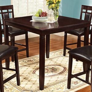 GTU Furntiure 5Pc Counter Height Dark Bown Wood Table Set