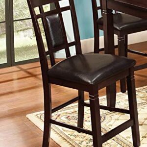 GTU Furntiure 5Pc Counter Height Dark Bown Wood Table Set