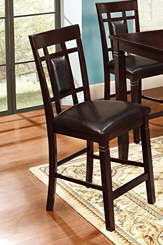 GTU Furntiure 5Pc Counter Height Dark Bown Wood Table Set