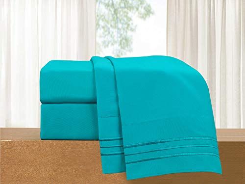 Elegant Comfort Luxury 4-Piece Bed Sheet Set - Luxury Bedding 1500 Thread Count Egyptian Quality, Wrinkle Resistant Cool & Breathable, Easy Elastic Fitted, King, Teal